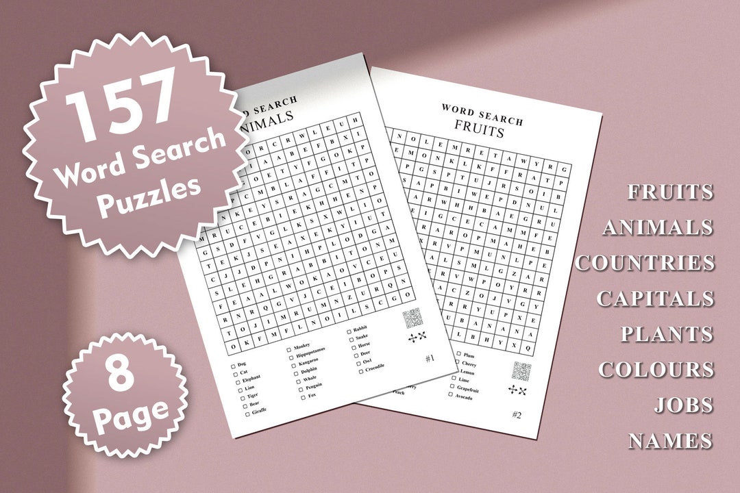Fun and Educational Word Search Puzzles for Kids Digital - Etsy