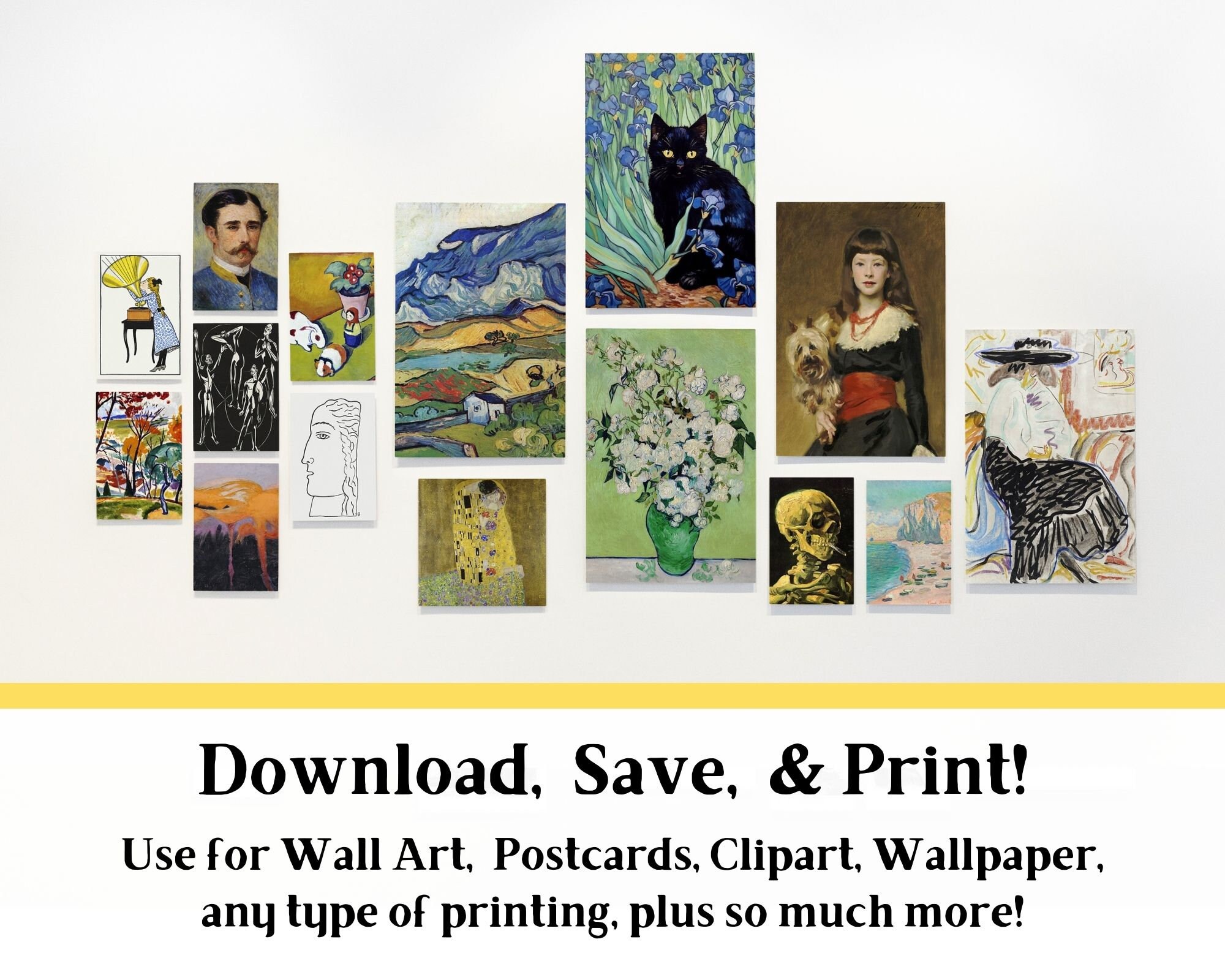 Ultimate Art Lover's Bundle: 100 Printable Wall Art - Famous Paintings ...