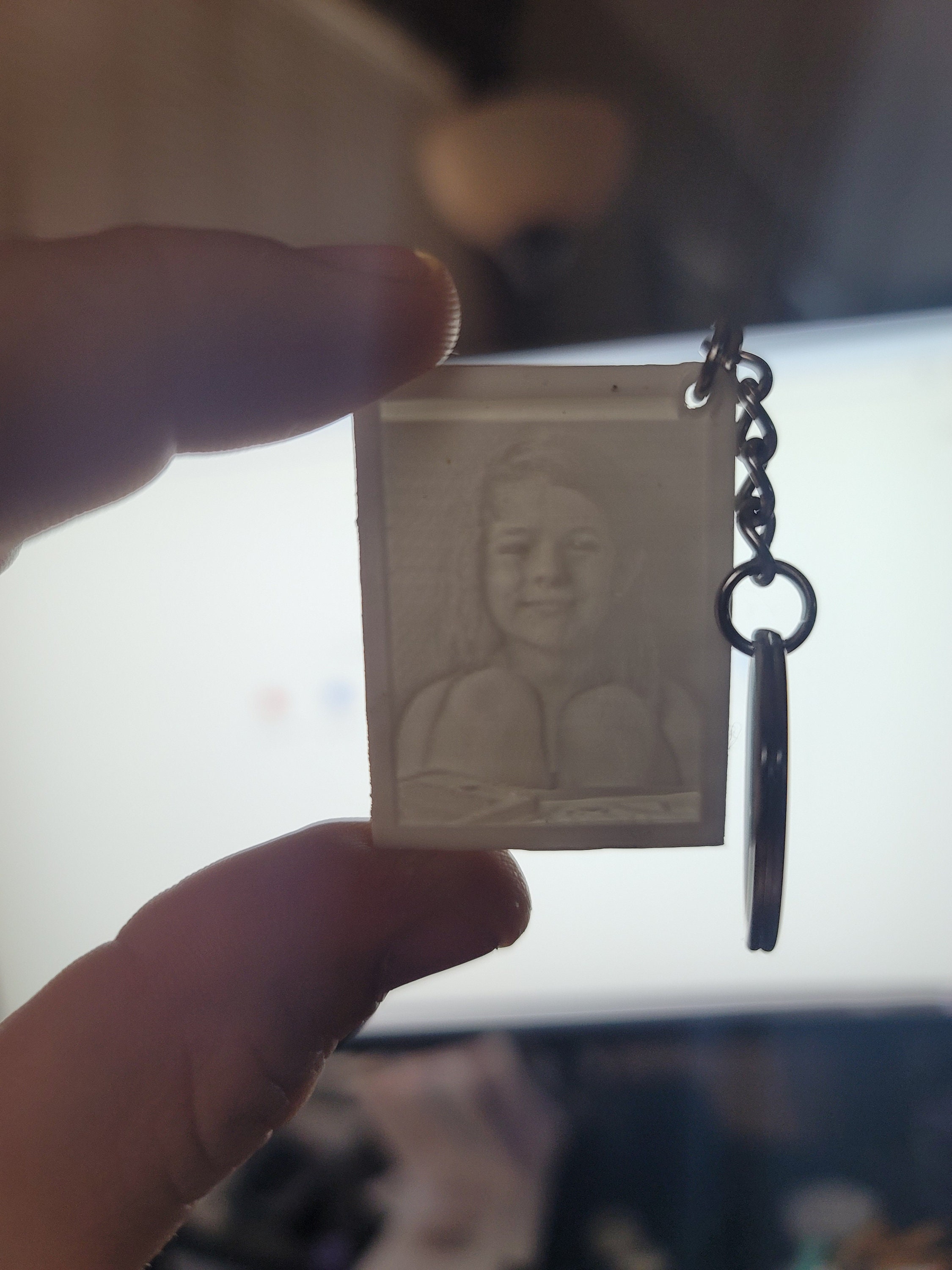 3D Printed Custom Lithophane Photo Keychains - Etsy
