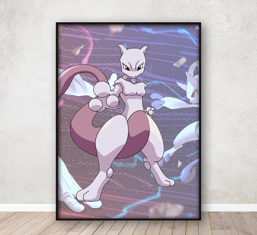 Mewtwo Pokemon Poster Children's Bedroom Wall Art Home - Etsy