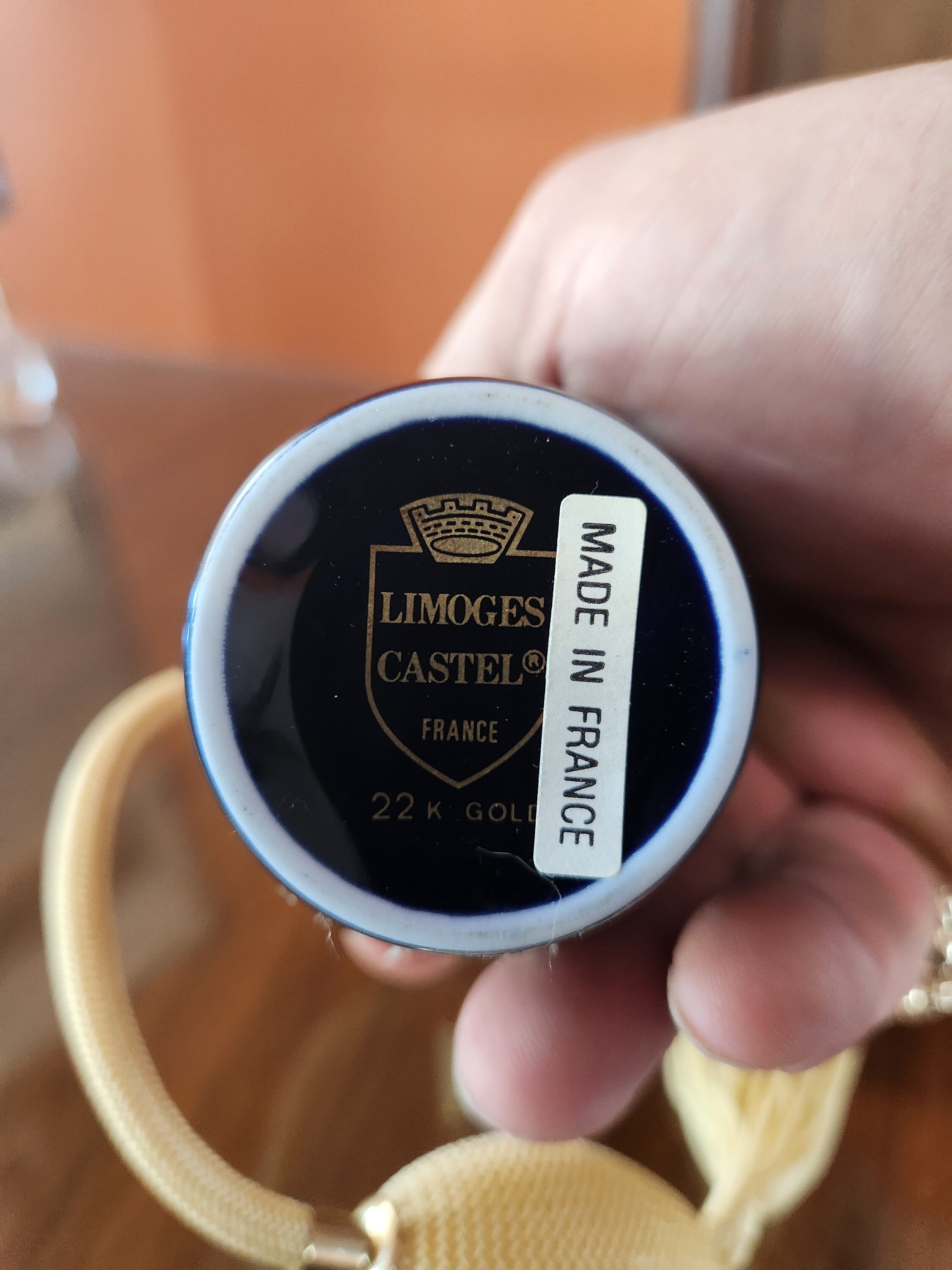 LIMOGES Castel France Perfume Bottle With Atomizer 22K Gold Cobalt Blue ...