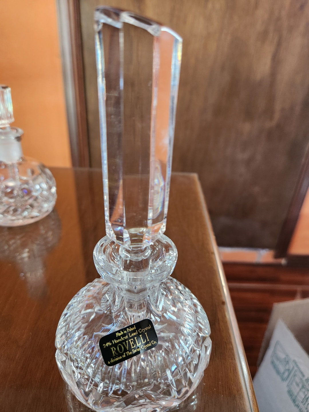 Vintage Rovelli Crystal Tall Perfume Bottle - Etsy