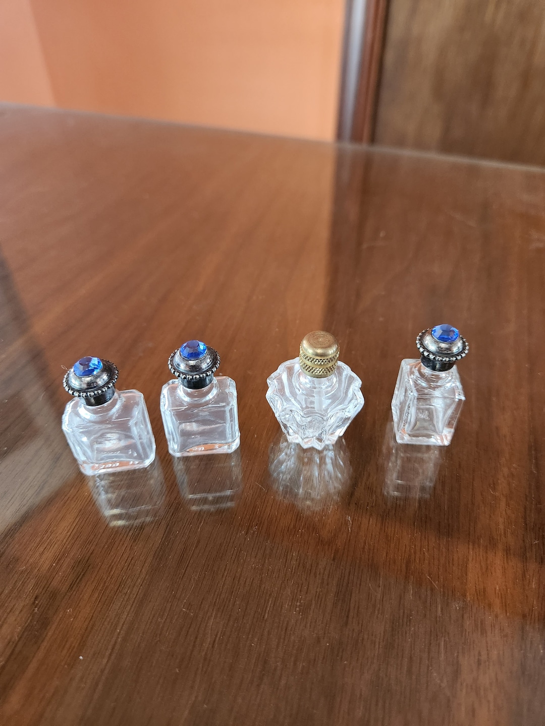Beautiful Miniature Perfume Bottles With Jeweled Toppers - Etsy