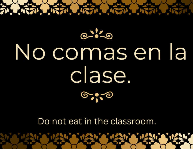 Spanish Printable Classroom Rules Poster Set 0 - Etsy