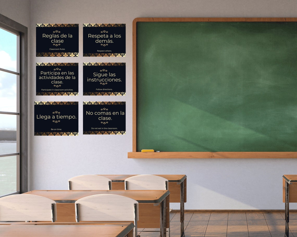 Spanish Printable Classroom Rules Poster Set 0 - Etsy