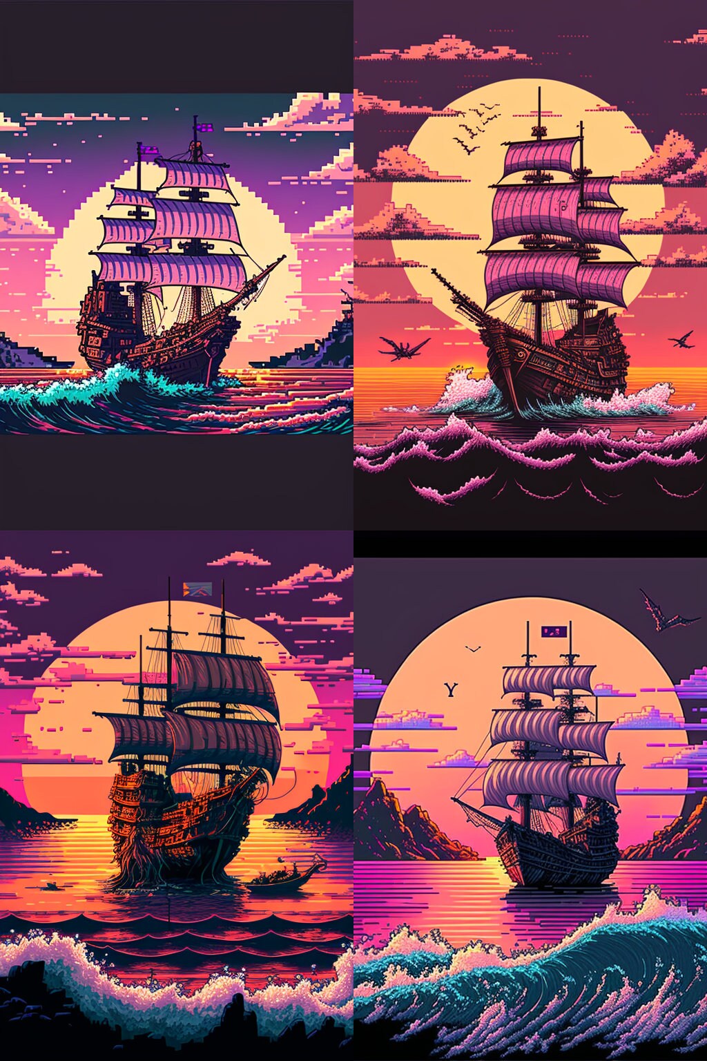 Old Video Game Pirate Ship Wall Art Wall Art Printable Poster Download Digital Download Art