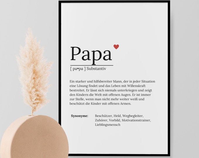 Papa Definition Template, Customizable & Printable Grandpa Photo Gift ...