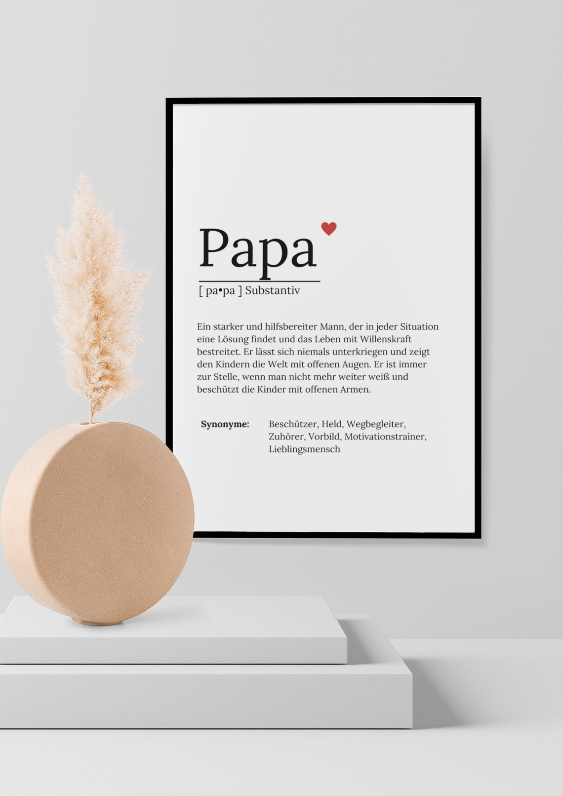 Definition "Papa", A4, Sofort Download, Geschenk Papa, Papa Bedeutung ...