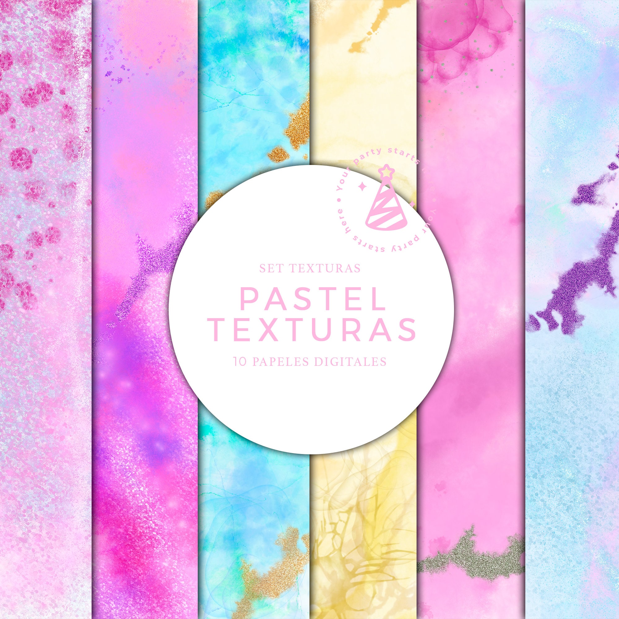 Texturas pastel, papeles digitales - Etsy México