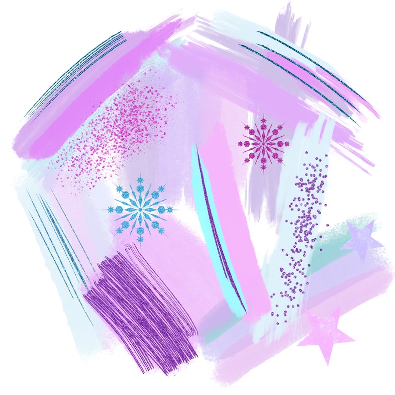 Frozen Purple Clipart, Purple Brushes, Frozen Watercolor, Watercolor ...