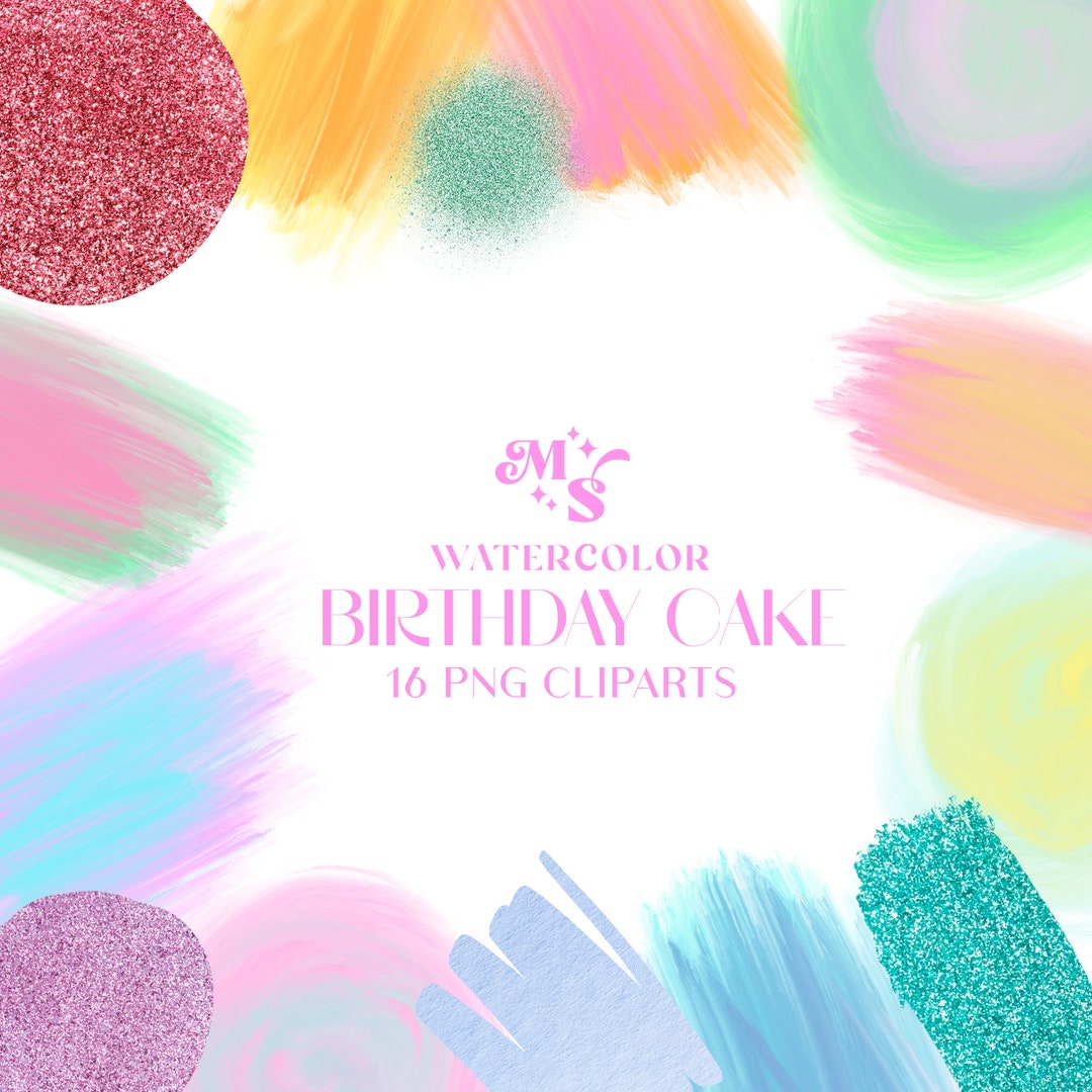 Clipart Birthday Cake Watercolor - Etsy