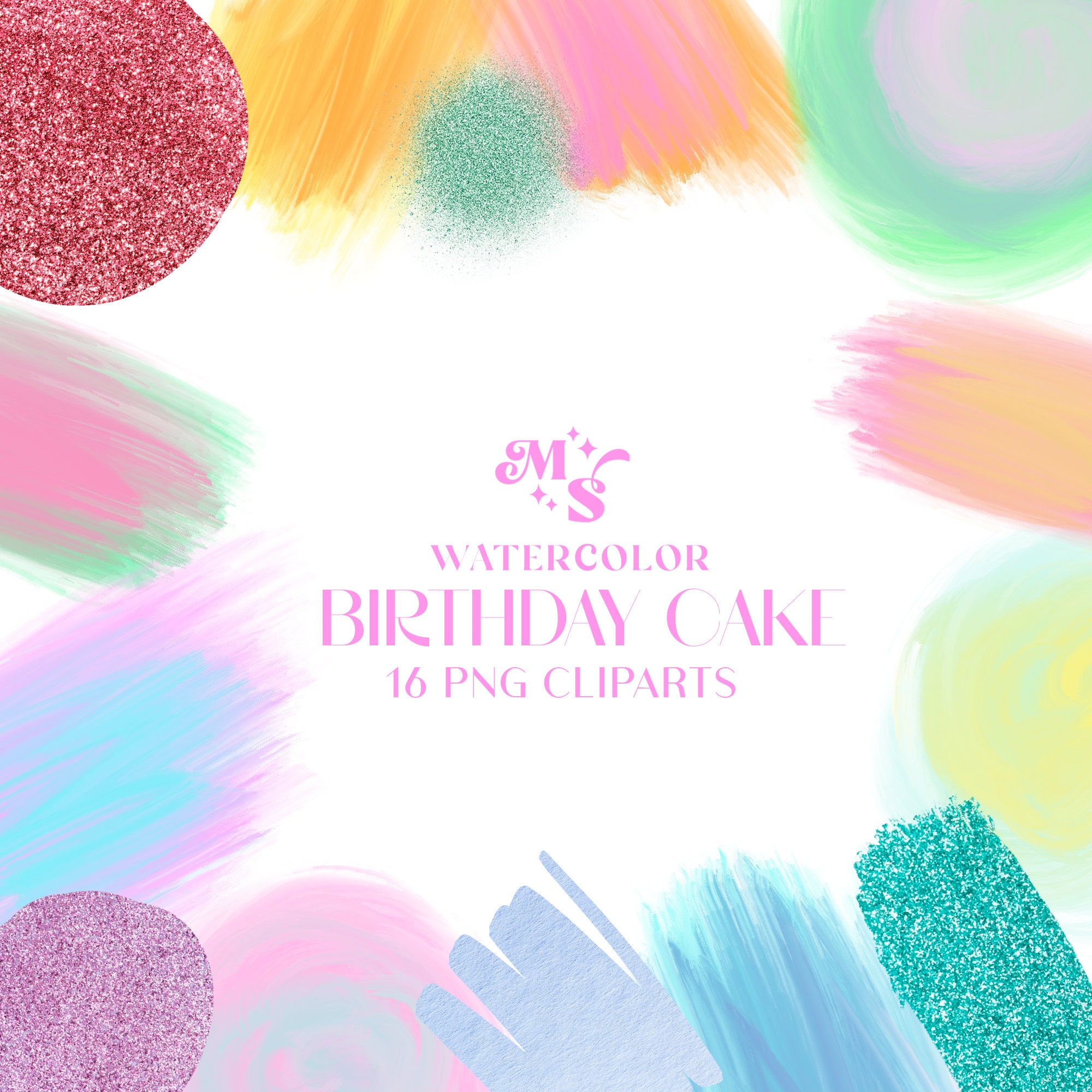 Clipart Birthday Cake Watercolor - Etsy