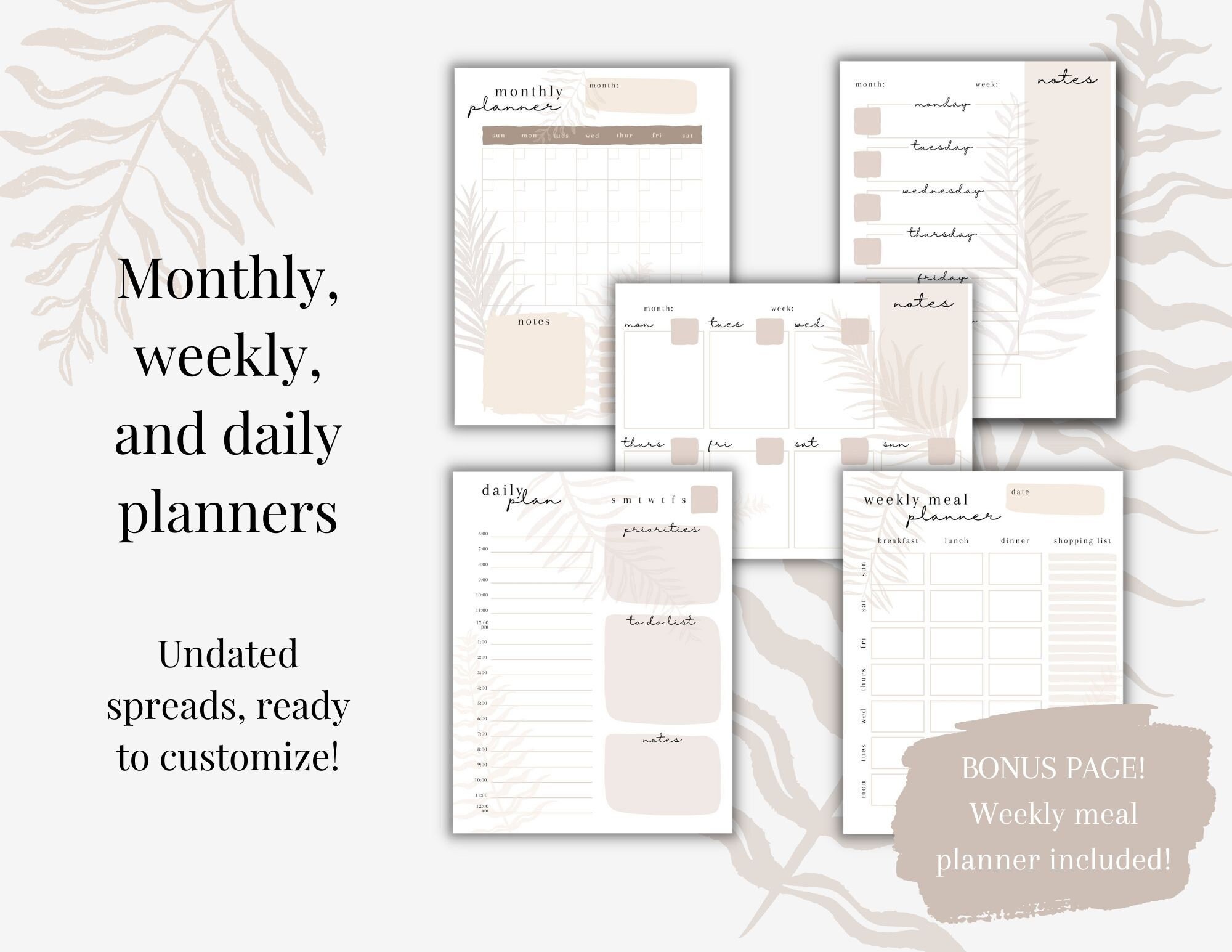 2023 Digital Planner Bundle | Printable PDF Instant Download - Etsy