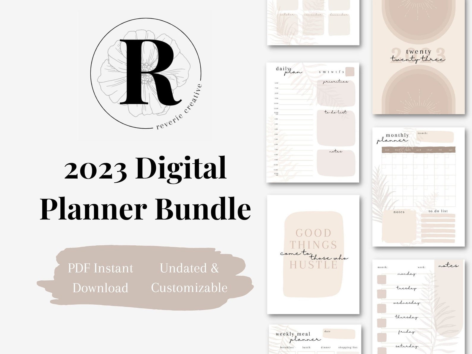 2023 Digital Planner Bundle | Printable PDF Instant Download - Etsy