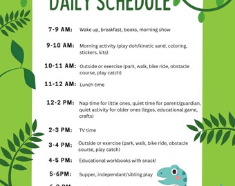 Babysitting Schedule, Stay at Home Parent Schedule, Kids Schedule - Etsy