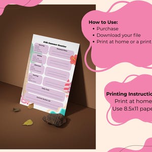 Girls Summer Routine Chart Printable | Kids Summer Schedule | Daily ...