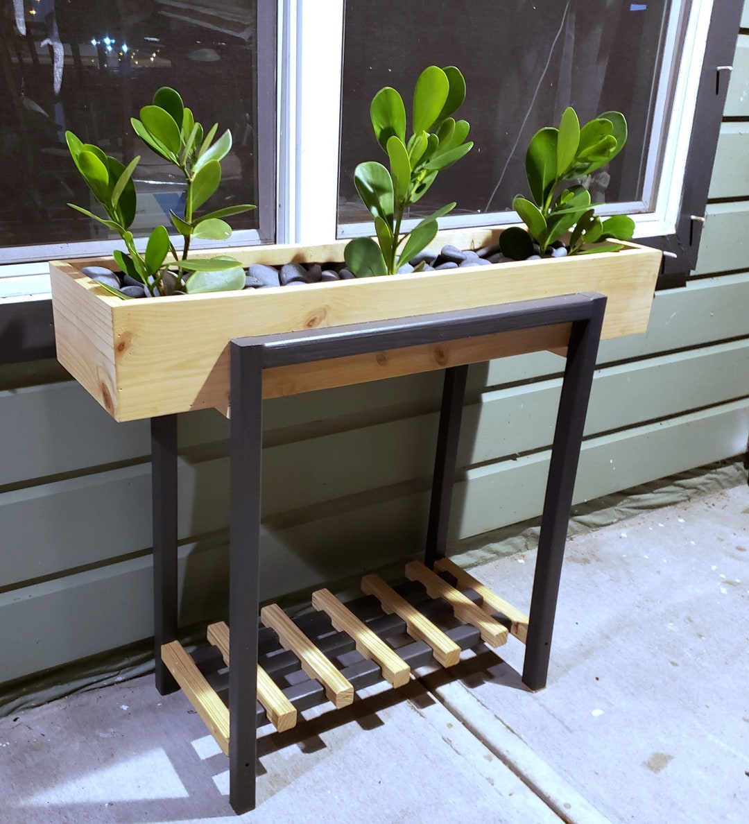 RAISED BOX PLANTER, Box Planter, Box Planter With Shelf - Etsy