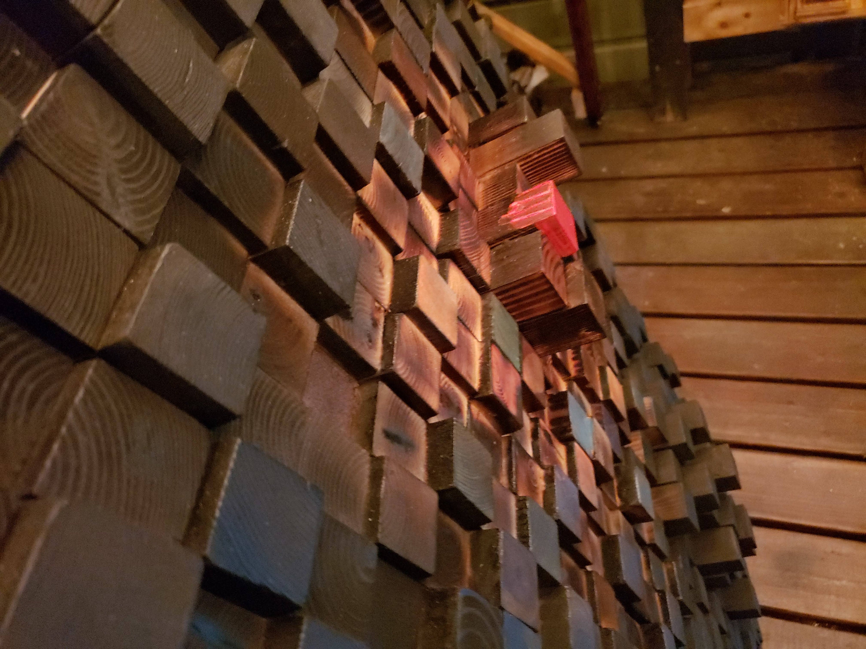 3D Pixelated Wooden Wall Art W/shou Sugi Ban Accents & Copper Frame - Etsy