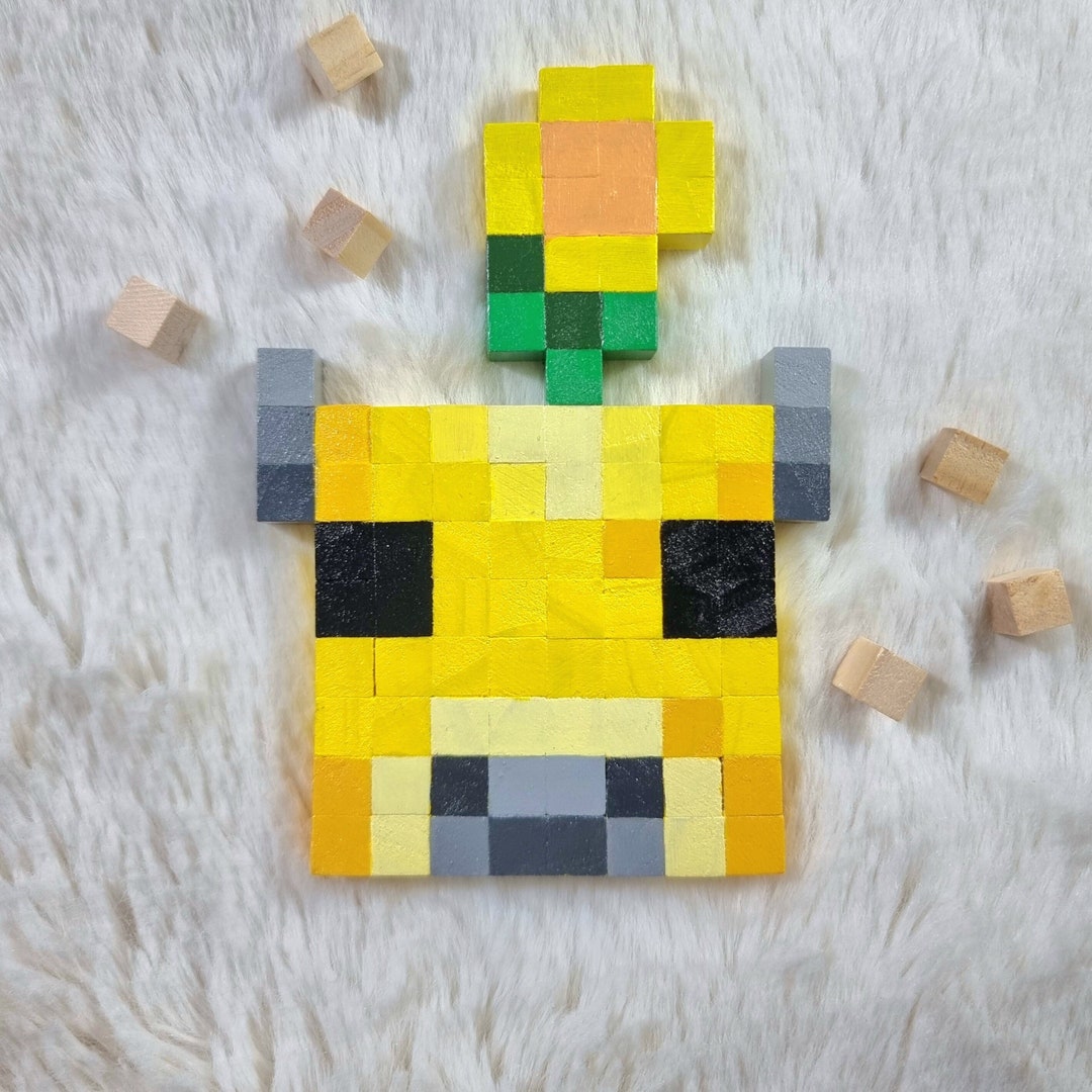 Minecraft Moobloom Cow Magnet Handmade Blocks Gaming - Etsy