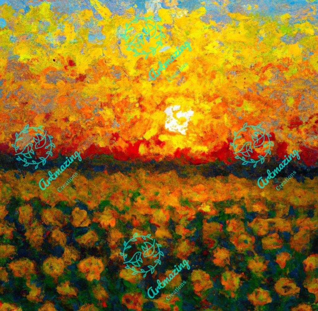 Picasso Style Field of Sunflowers - Etsy