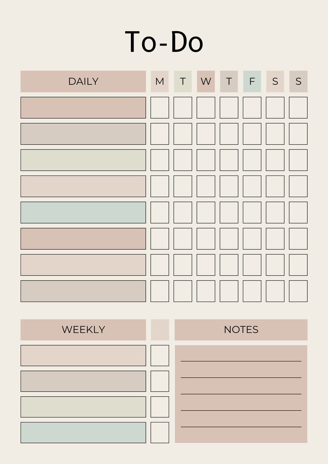 Chore Chart, Daily/weekly Responsibility Chart printable - Etsy