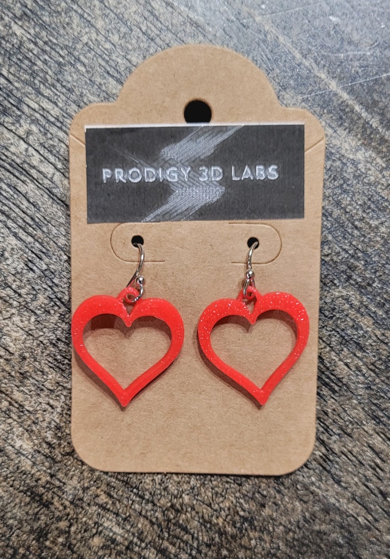 3d-printed Heart Earrings - Etsy