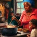 New Orleans Gumbo Art Print: Southern Family Kitchen Scene (digital ...