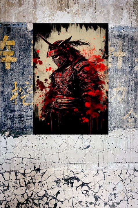 The Samurai Frameable Art Abstract Art Wall Art - Etsy
