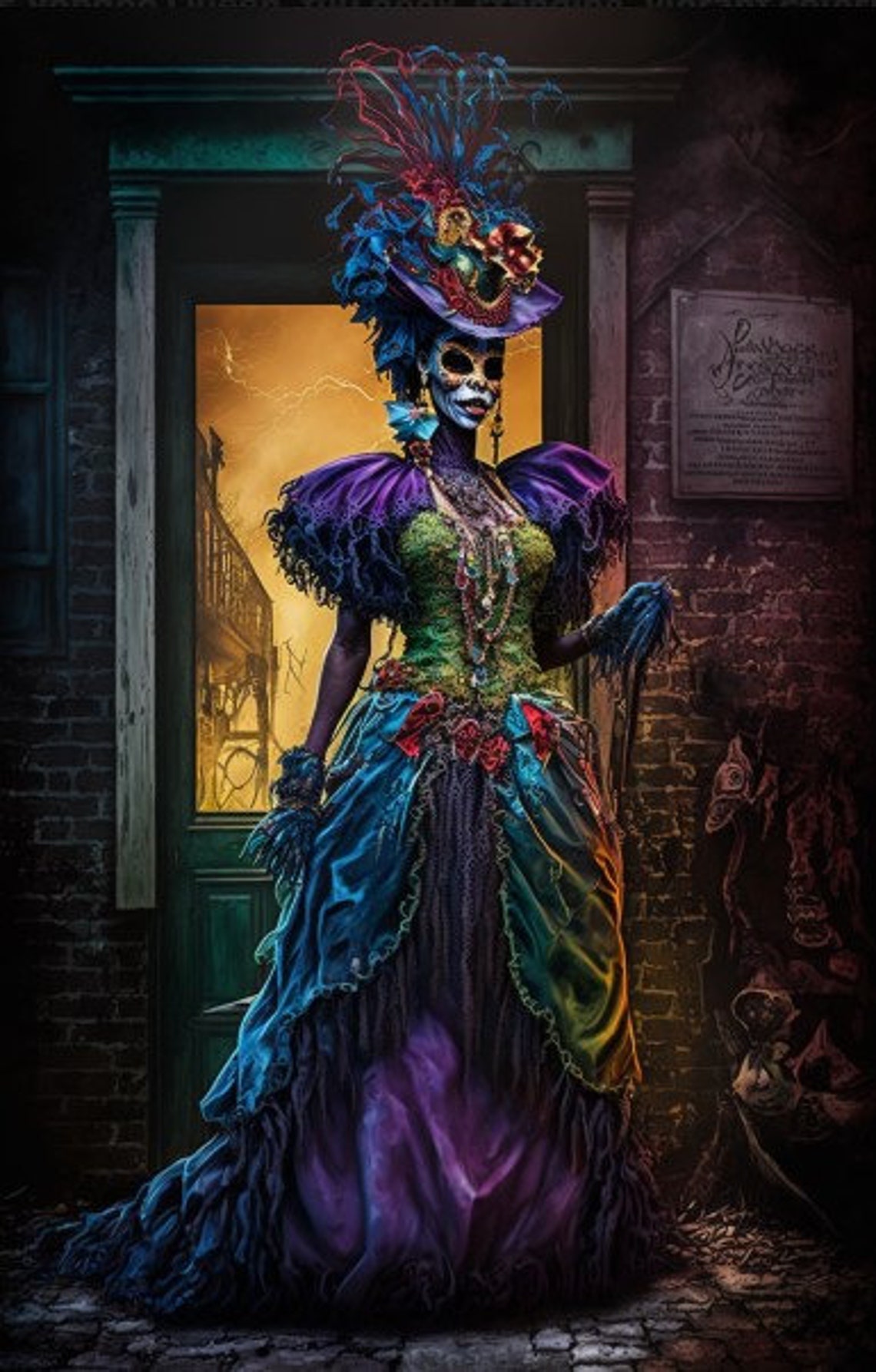 Voodoo Queen Art Print: New Orleans Southern Gothic Decor (digital ...