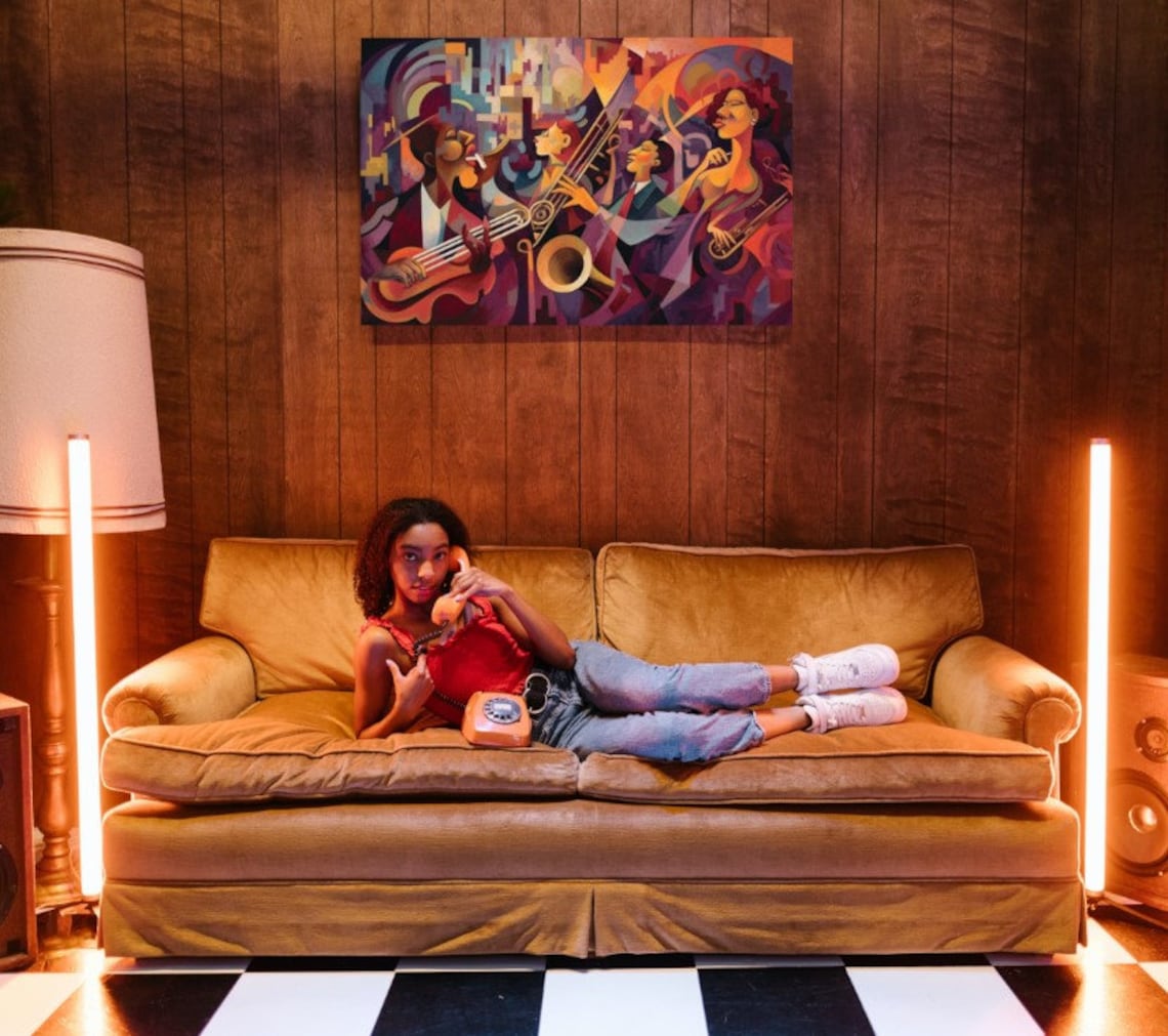 New Orleans Jazz Club, Art Print, Abstract Art, New Orleans Art, Jazz ...