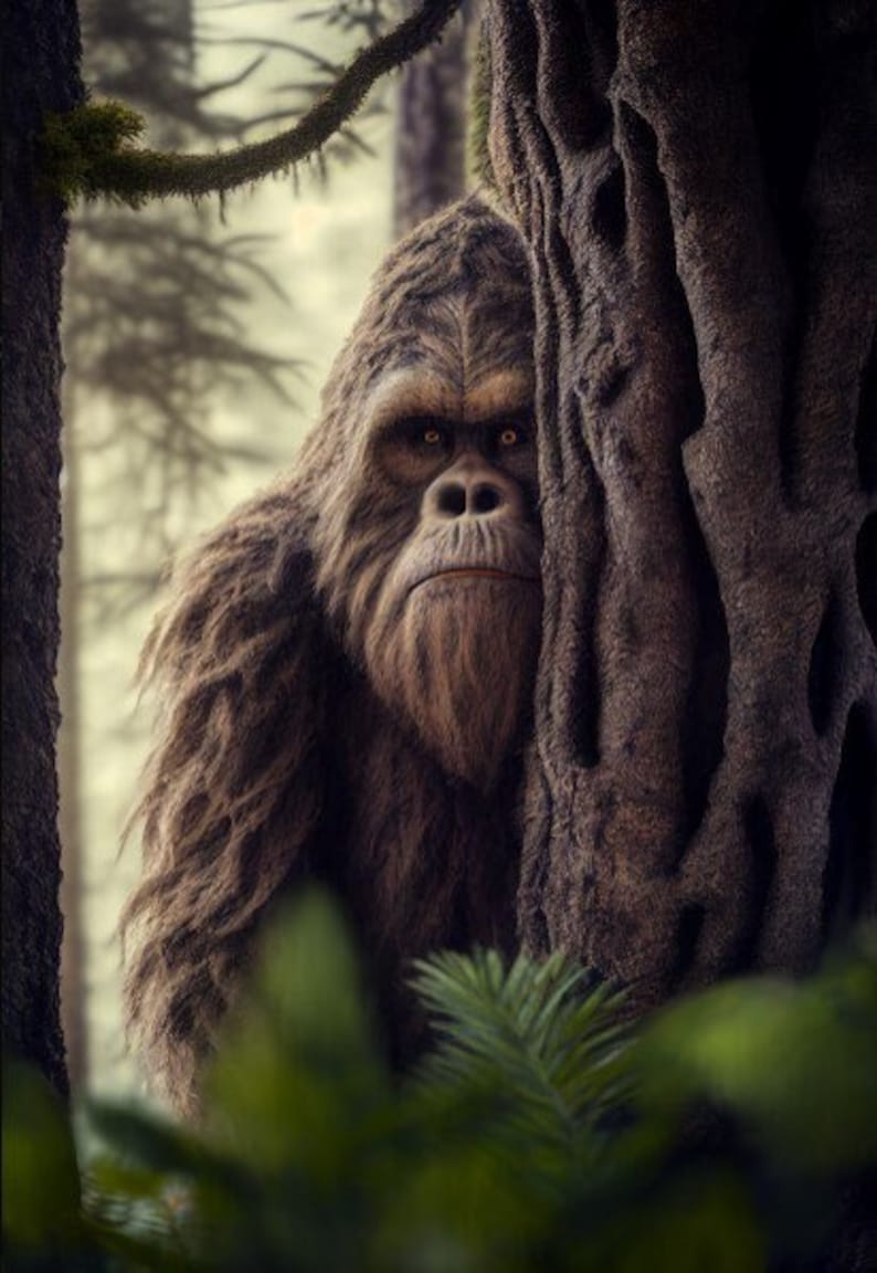 The Sasquatch - Bigfoot, Frameable Art, Abstract Art, Wall Art ...