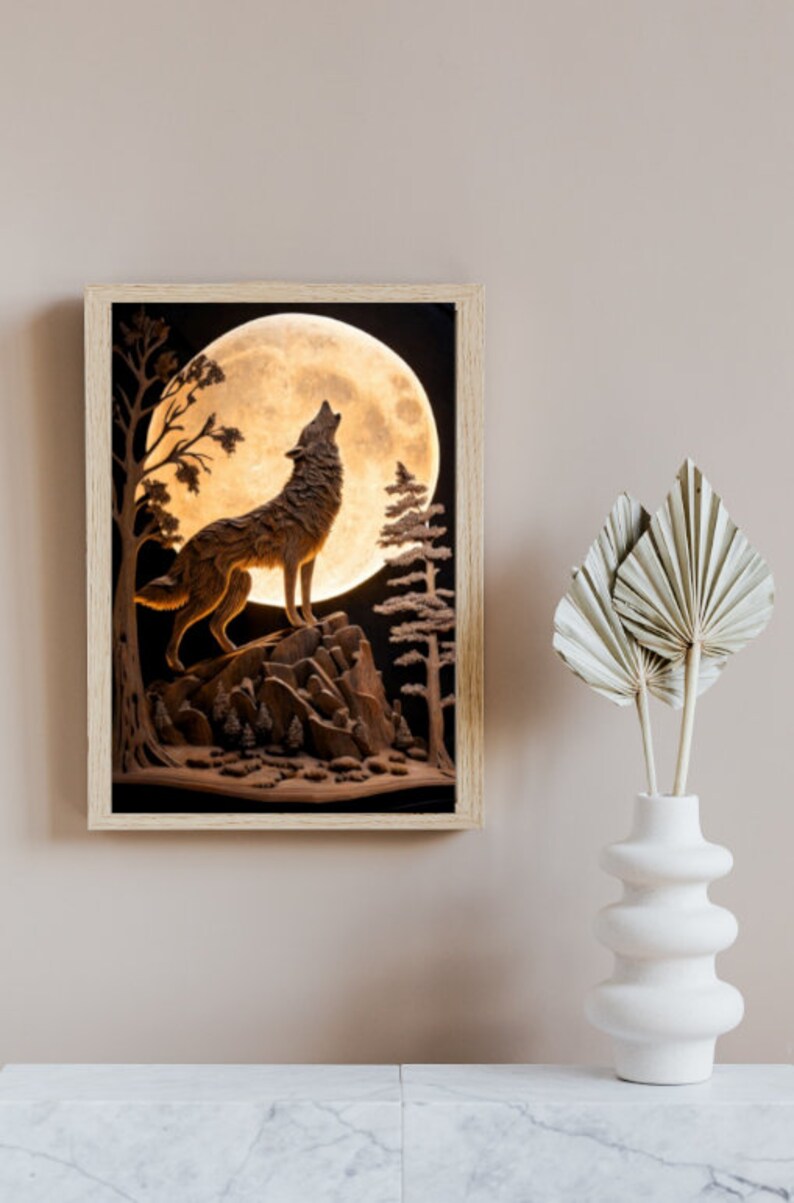 Wolf, 3D Art, Frameable Art, Wall Art, Paintings, Art Gallery, Cool Art ...