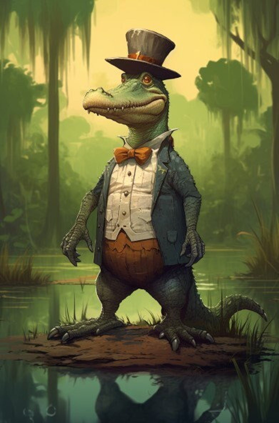 Louisiana Swamp Salesman Alligator Funny Picture Louisiana Art Louisiana Decor Swamp Art