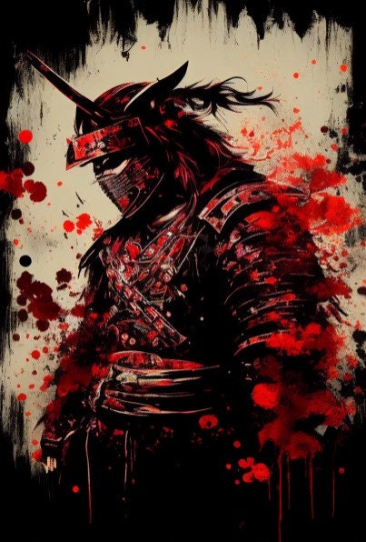 The Samurai Frameable Art Abstract Art Wall Art - Etsy
