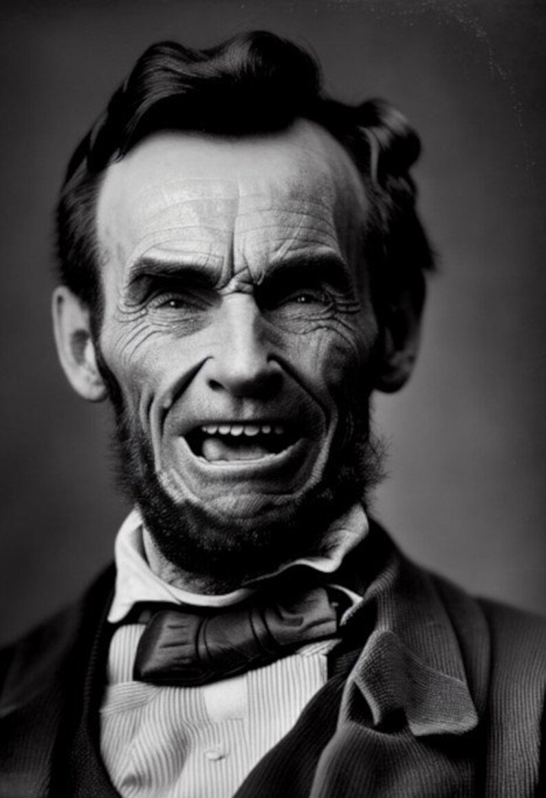 Laughing Abraham Lincoln Portrait: Humorous Vintage Photo (digital ...
