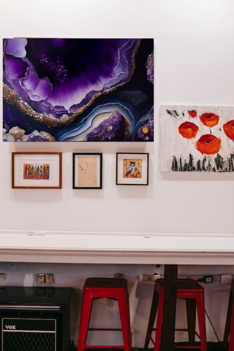 Amethyst Geode Abstract Art AI Art Oil Painting Abstract - Etsy