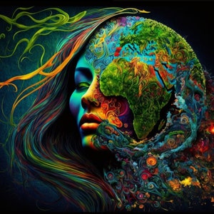 Mother Earth Frameable Art, Abstract Art, Wall Art, Paintings, Cool Art ...