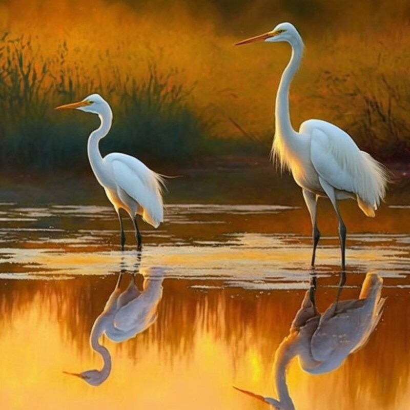 Egret Wallpaper - Etsy