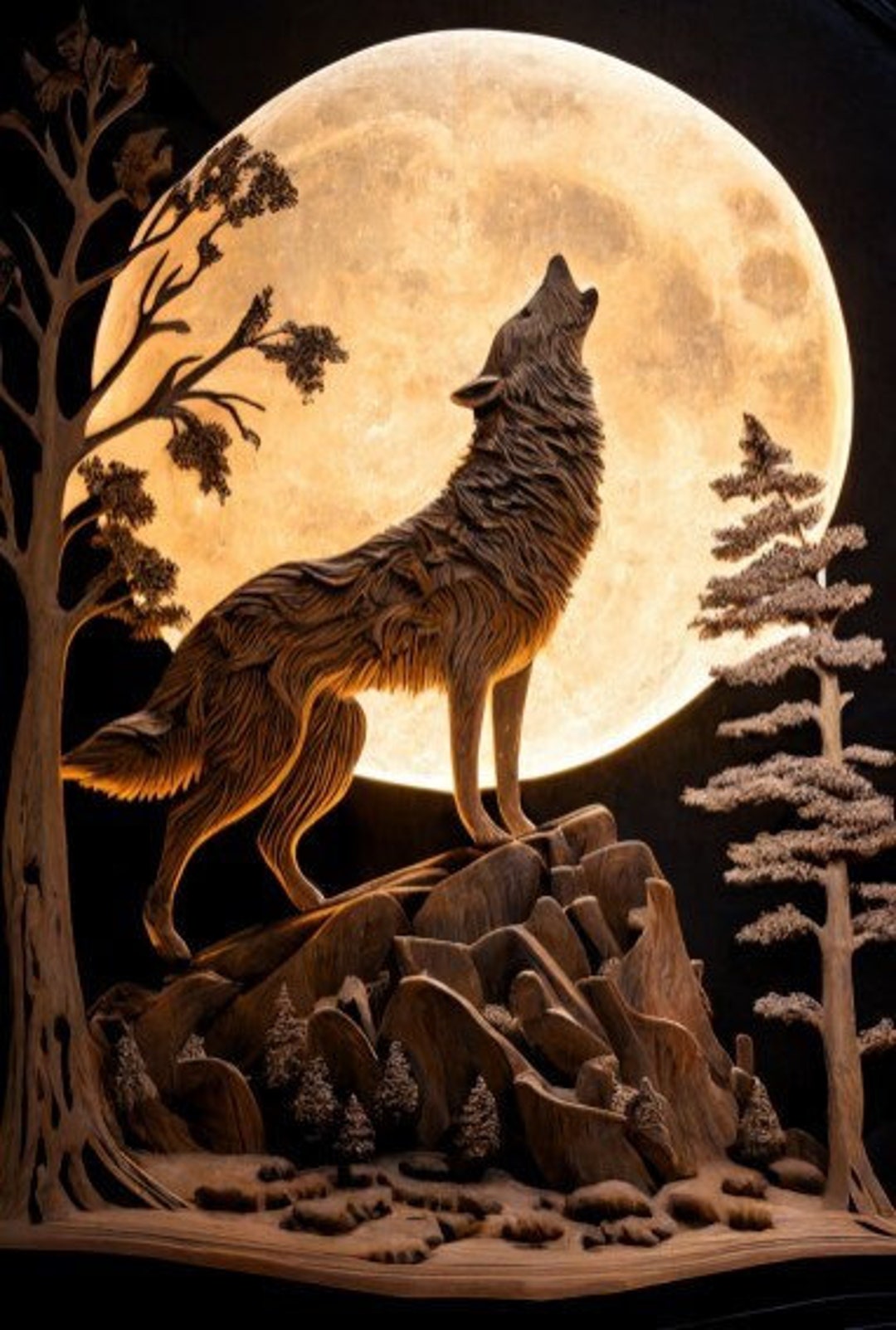 Wolf, 3D Art, Frameable Art, Wall Art, Paintings, Art Gallery, Cool Art ...