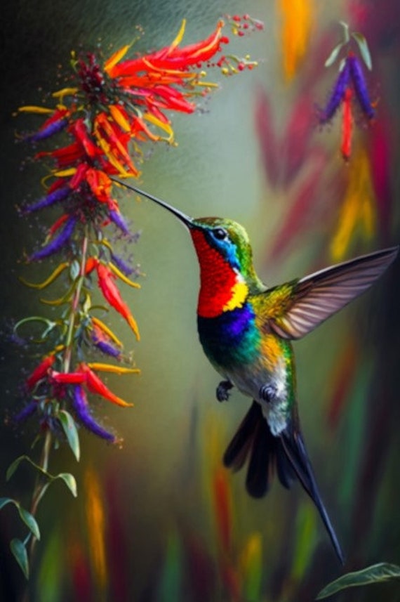 Hummingbird Bird Art Hummingbird Gift Bird Gift Phone Wallpaper Wall Art Printable Art AI Art Gift Frameable Art Home Decor Art Etsy