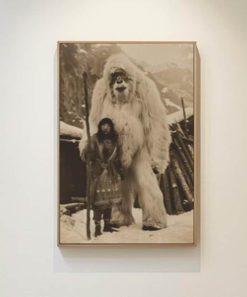 Yeti Vintage Photo Print | Indigenous Arctic Folklore Wall Art (digital ...