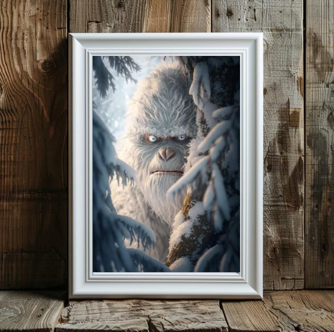 Yeti Cryptid Art Print: Himalayan Monster Wall Decor (digital Download ...