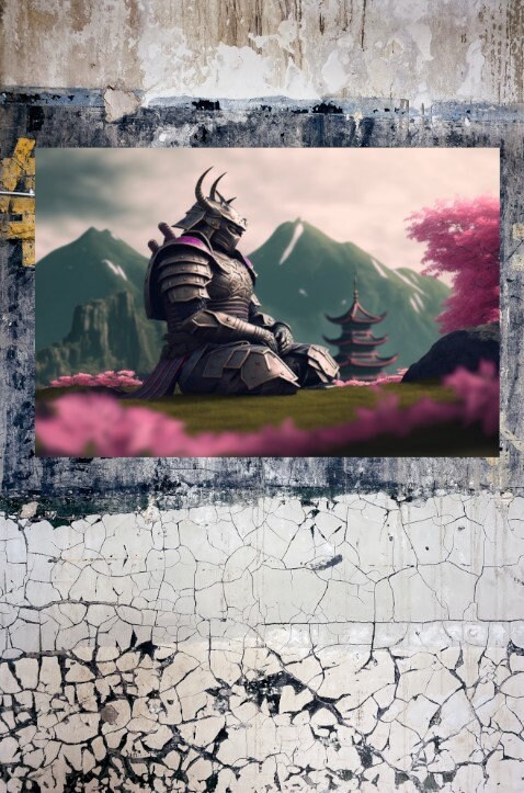 Samurai Reflects, Japanese Art, Japanese Decor, Wallpaper, Wall Art ...