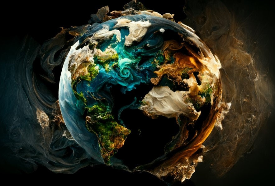 Earth, Frameable Art, Abstract Art, Wall Art, Paintings, Home Decor ...