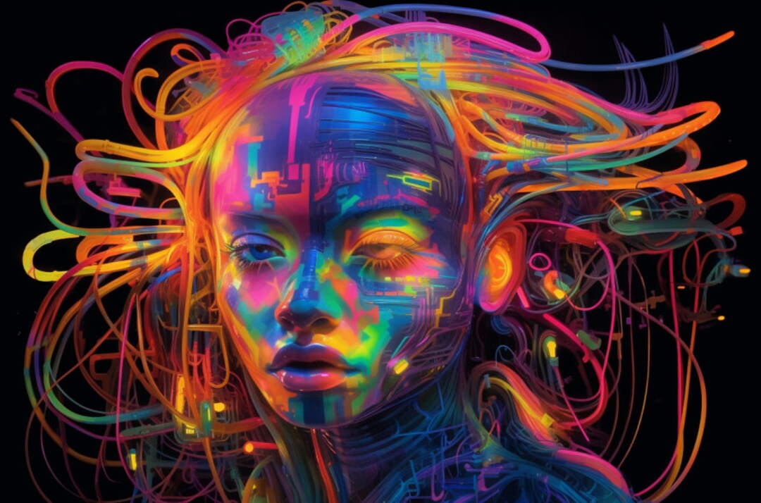 Neon Distortion, Digital Art, Neon, Electric Art, Abstract Art, Art ...