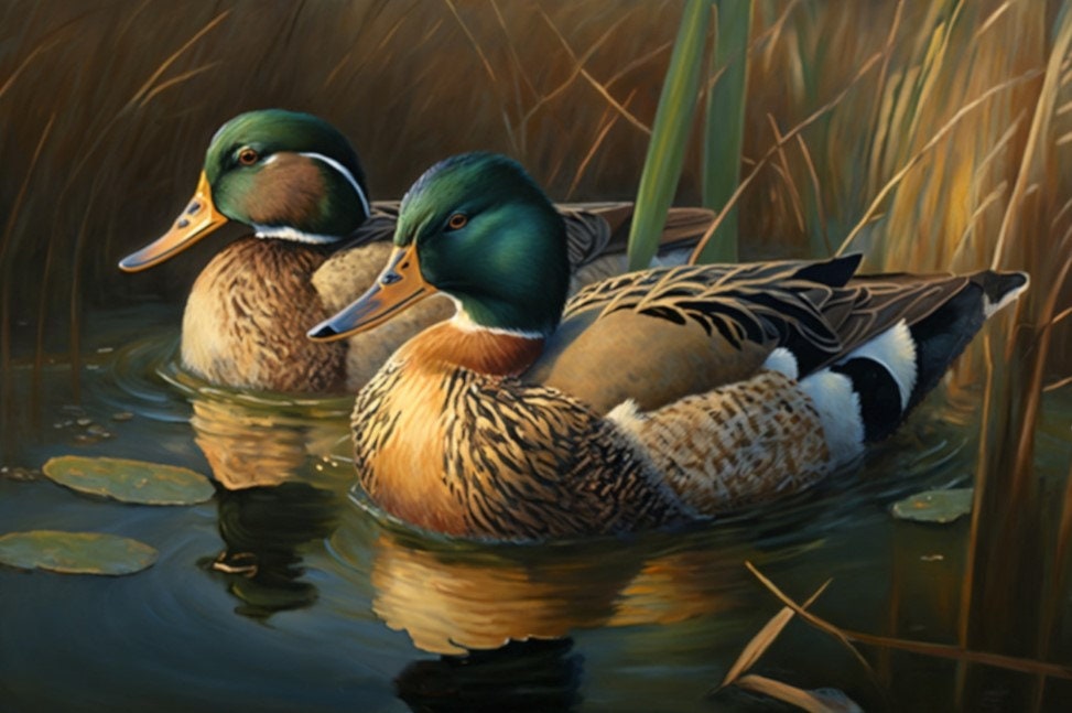Ducks, Duck Art, Mallard Ducks, Nature Art, Duck Hunting, Duck Wall Art ...