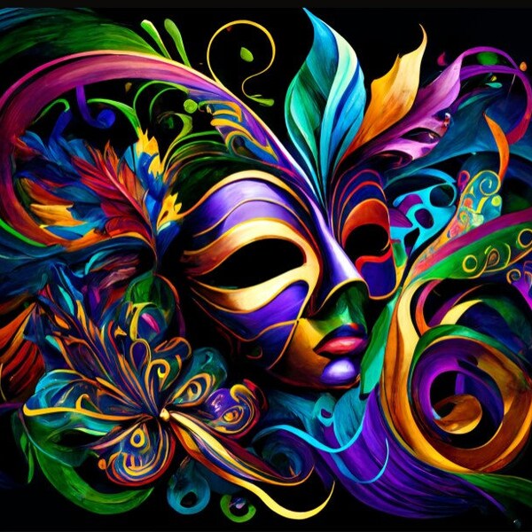 Mardi Gras Painting - Etsy