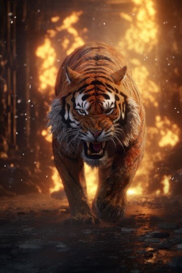 Tiger Rage, Tiger, Animal Art, Sci-fi Art, Fantasy Art, Digital Art ...