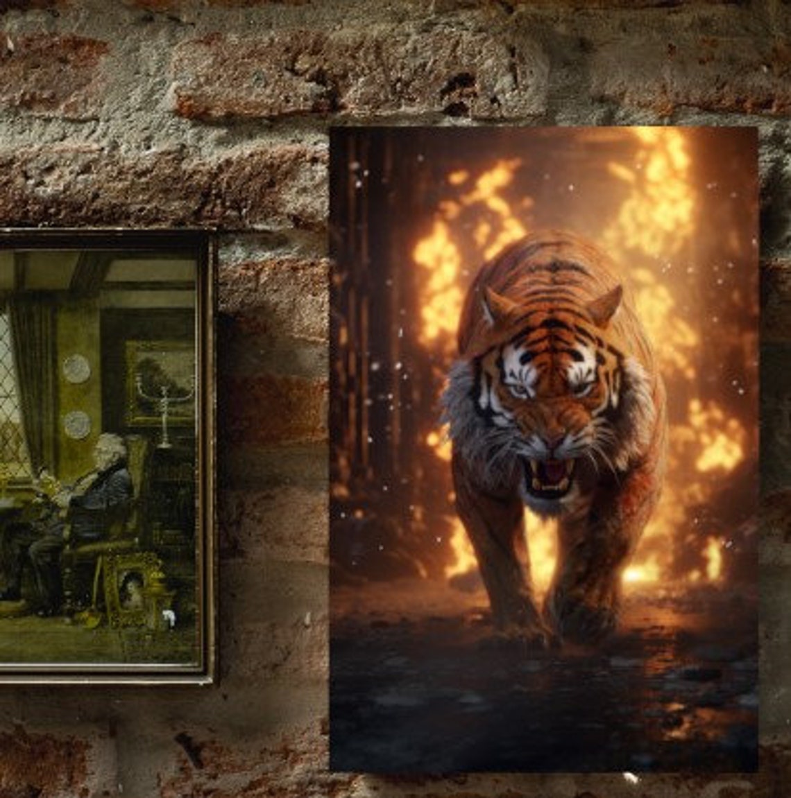 Tiger Rage Tiger Animal Art Sci-fi Art Fantasy Art - Etsy