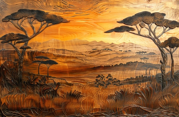 African Landscape Drawing